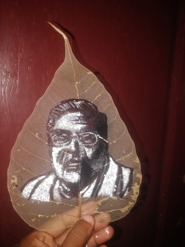 Kemmannu.com | ಅಶ್ವಥಎಲೆಯಲ್ಲಿ ಮೂಡಿಬಂದ ಸಿದ್ದರಾಮಯ್ಯ